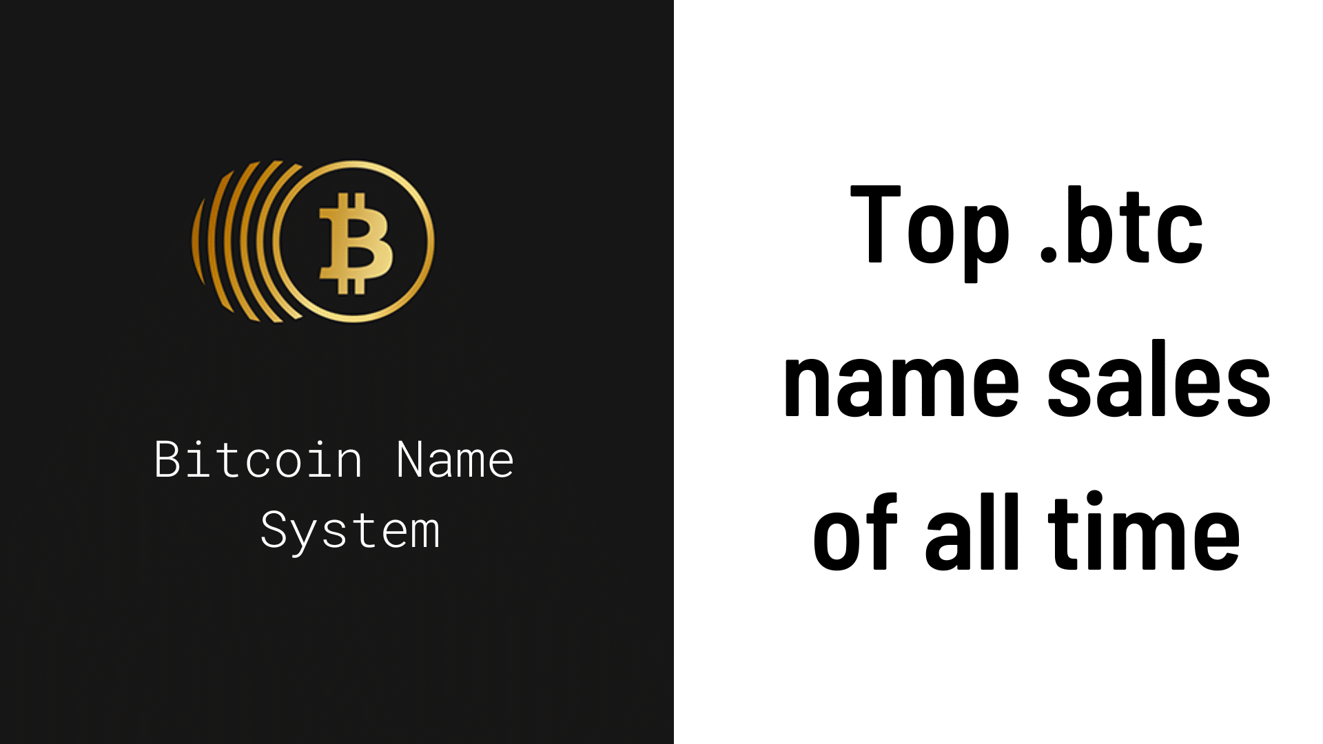 Top 20 .BTC (BNS) Domain Name Sales of All Time | Myth BTC
